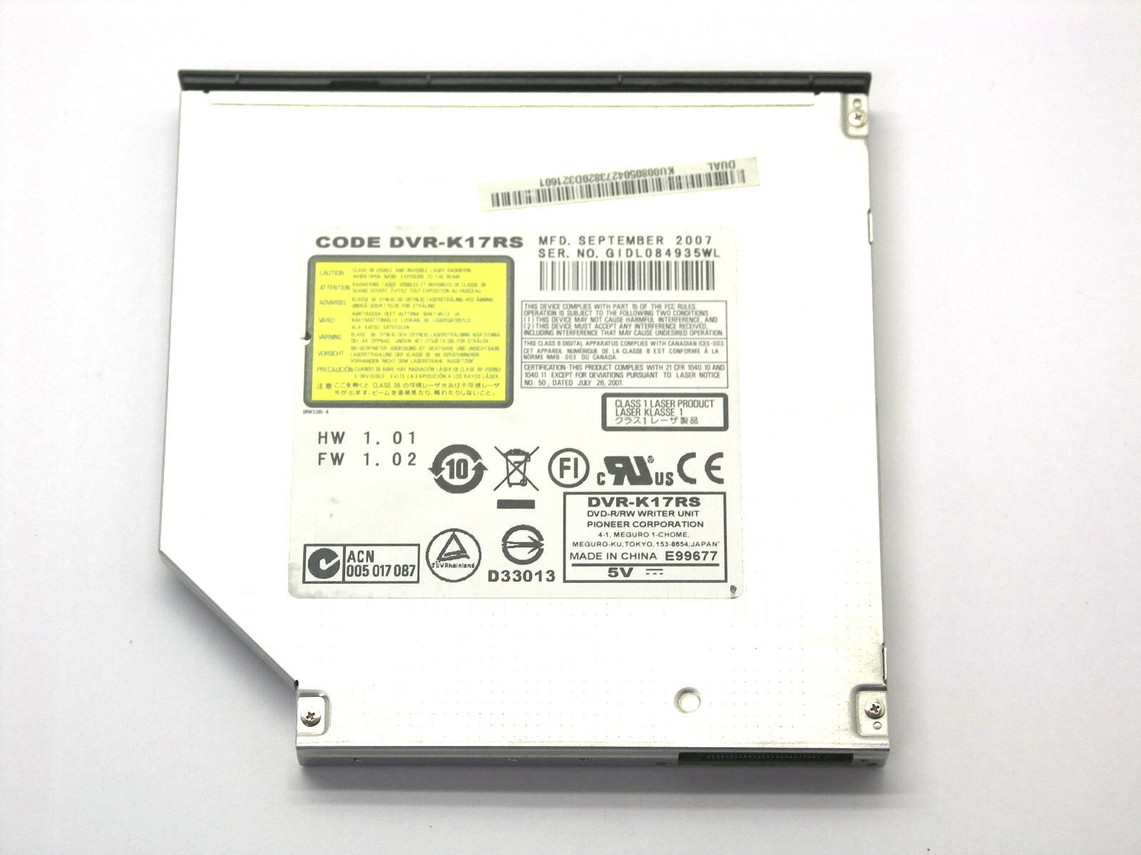 Оптический привод DVD ± R/RW, IDE, для ноутбука