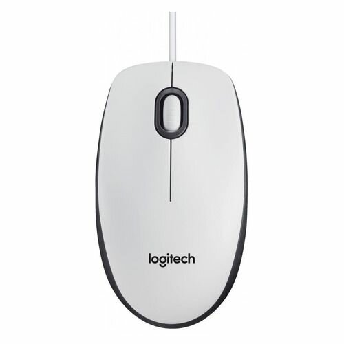 Мышь Logitech M100, оптическая, проводная, USB, белый и черный [910-006764]