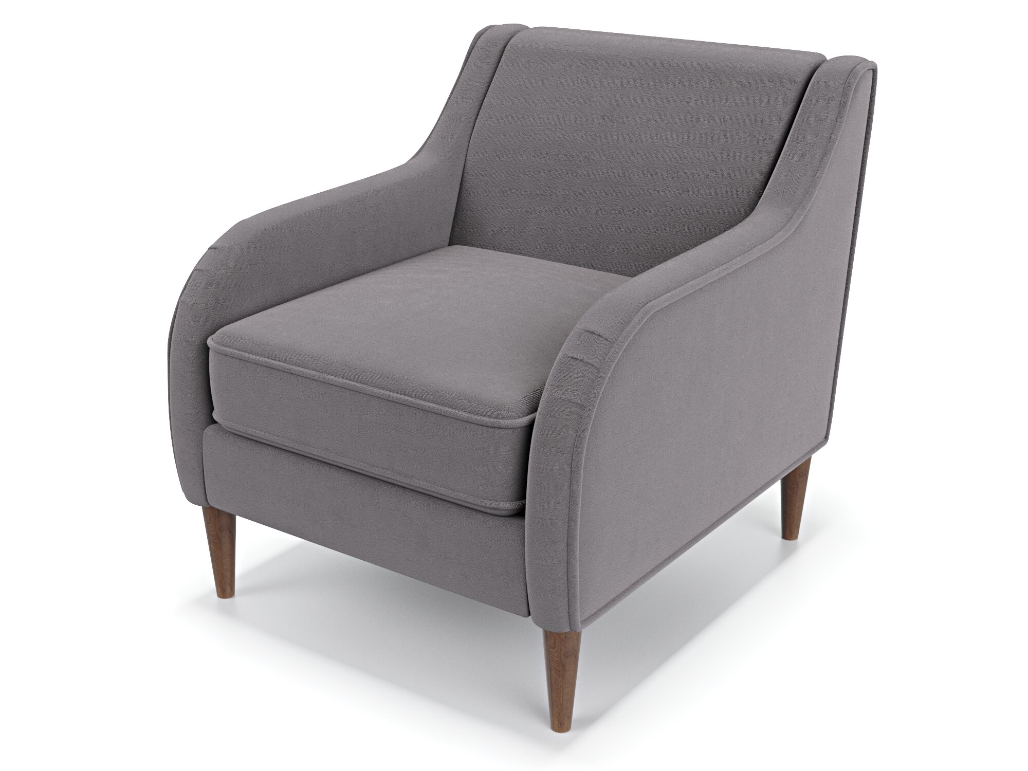 Дизайнерское мягкое кресло Soft Element Вектор Grey, на деревянных ножках, велюр, серый, современный стиль, в гостиную