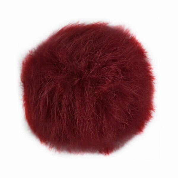 Помпон меховой (кролик) 8 см 16 штук бордо