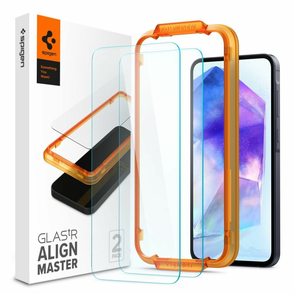 Защитное стекло 2 штуки SPIGEN ALM GLASS для Galaxy A55 5G прозрачное
