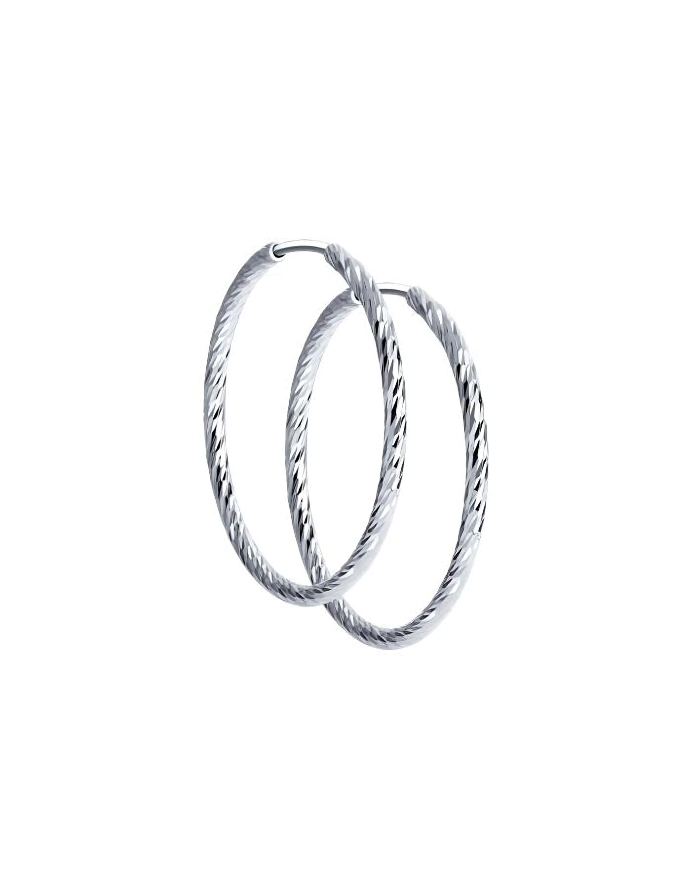 Серьги конго, серебро, 925 проба, родирование