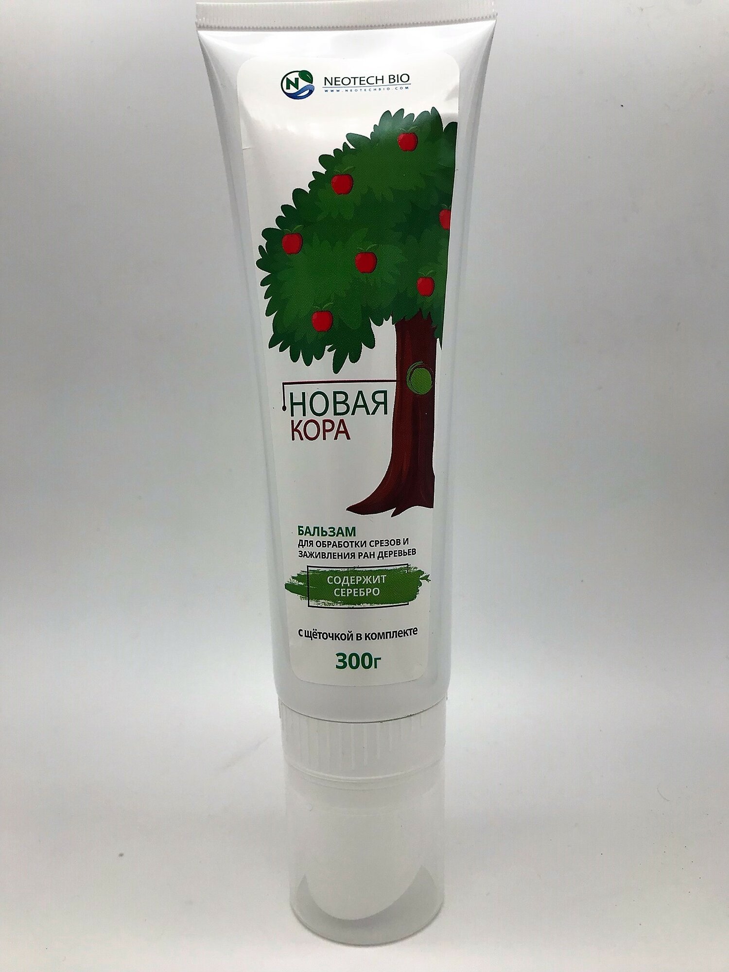 Средство для обработки срезов и заживления ран деревьев "новая кора" с щеткой 300 г.