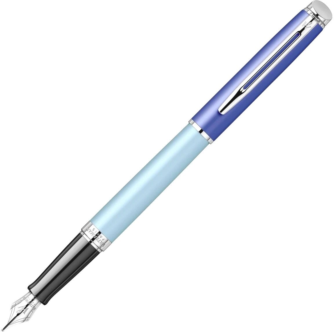 Ручка перьевая Waterman Hemisphere Colour Blocking (2179924) Blue CT F сталь нержавеющая F син. черн. подар. кор.
