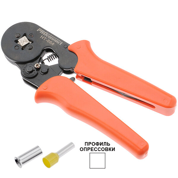 Пресс-клещи 12-3202-4 HT-864 для втулочных наконечников 0,25-6кв. мм (PROconnect)