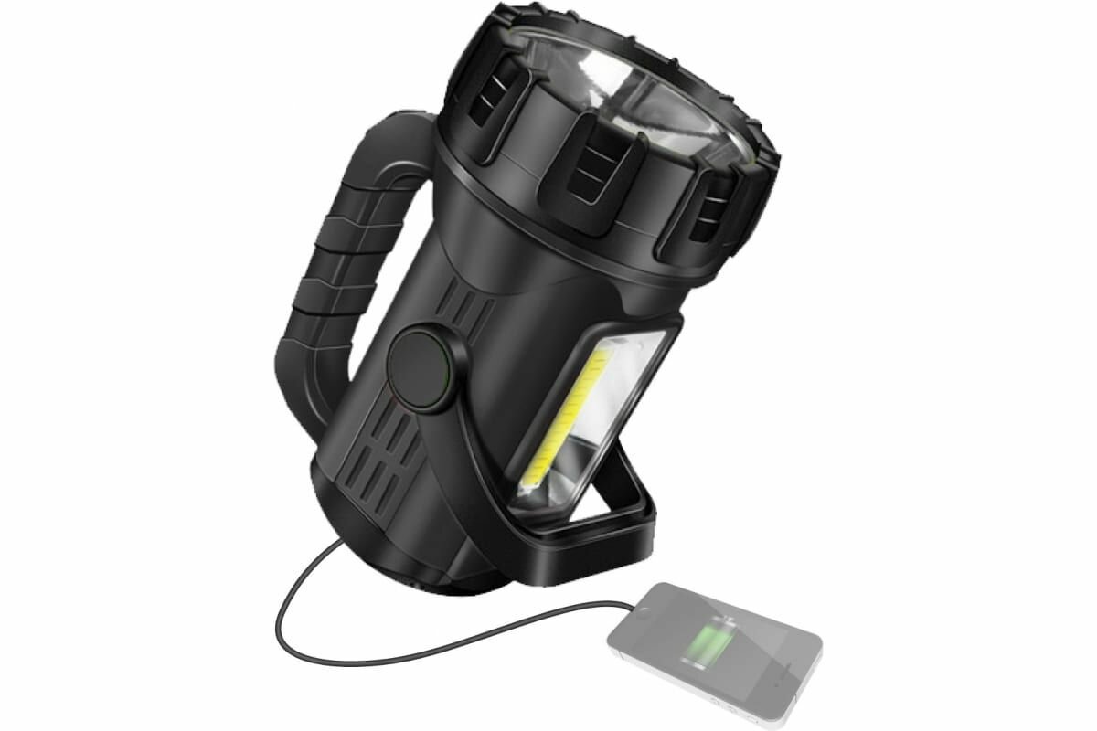 Фонарь космос Premium 5Вт направленный свет, 5Вт СОВ, литий 3600mAh, MICRO USB шнур в комплекте KOSAc8010WLith