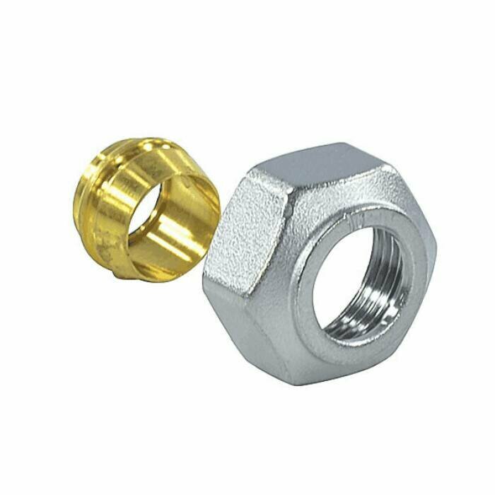 Соединитель латунь для медных труб Дн 15х3/4" обжим/ВР под евроконус R178E Giacomini R178EX104