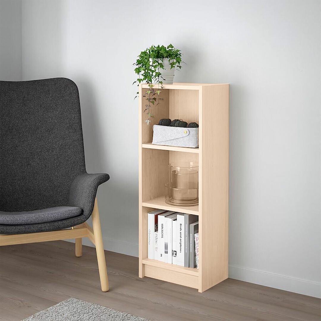 Стеллаж, 60х38х106см, Икеа Барни 08 С полками, Для книг, Деревянный, ЛДСП дуб молочный светлый, FRESH мебель