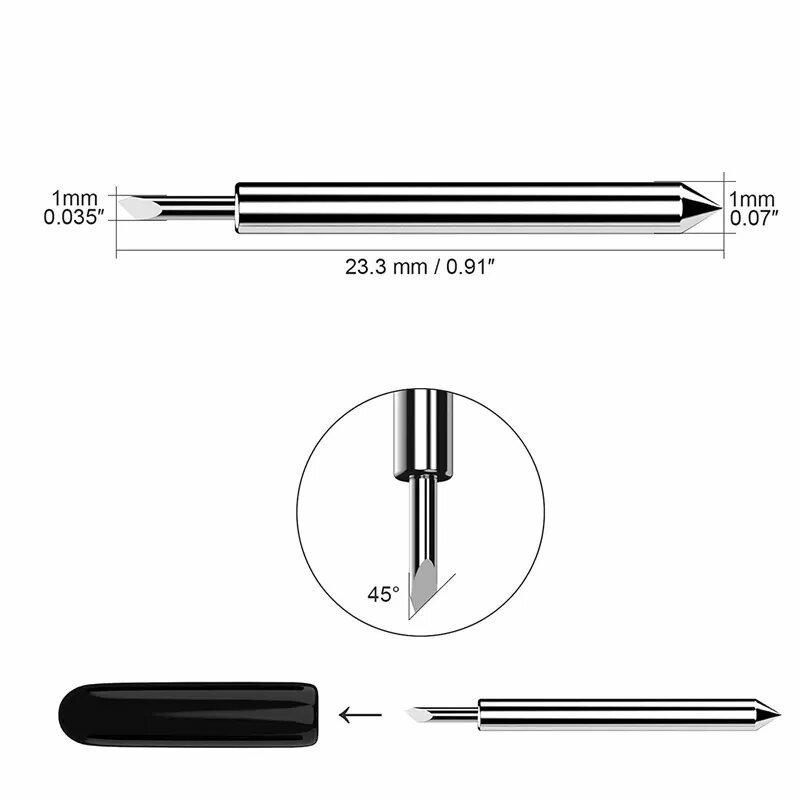Адаптированный нож-лезвие для плоттера BOBCAT B-60, угол 45градусов, цена за 2 ножа.