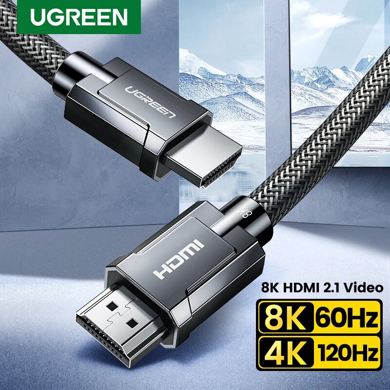 UGREEN HDMI 2.1 кабель 8K/60Hz, 1m, черный — фото 1