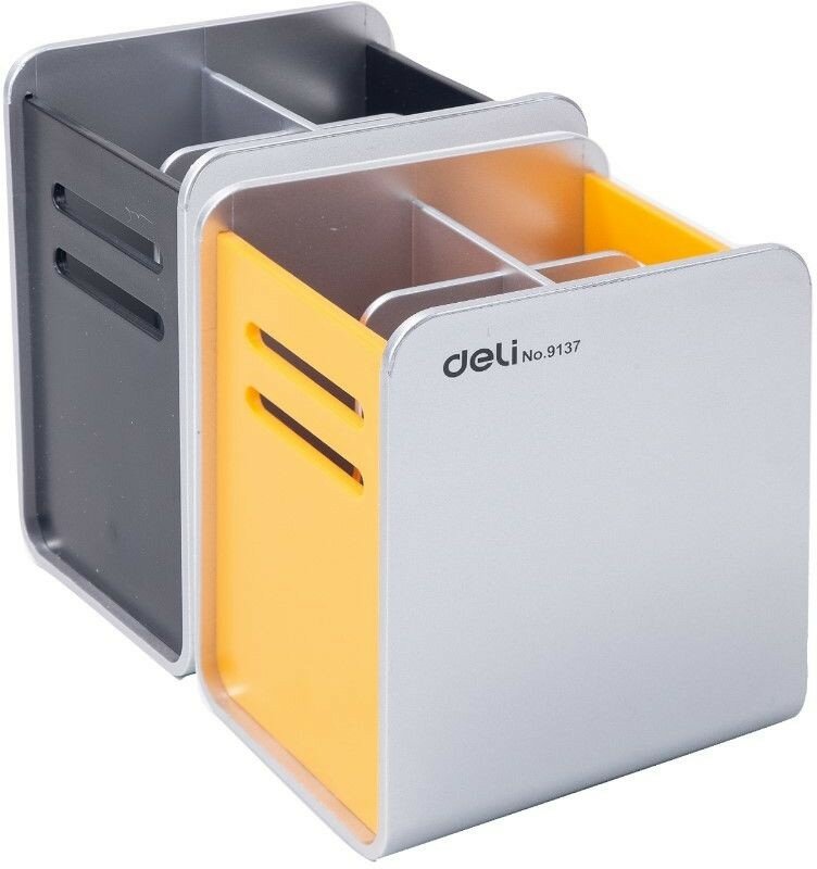 Подставка Deli E9137 для письменных принадлежностей 90х80х110мм ассорти пластик