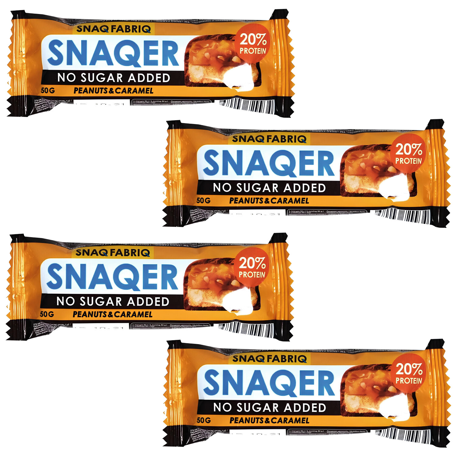 Заменитель питания SNAQ FABRIQ Snaqer 4 x 50 г, Арахис-карамель