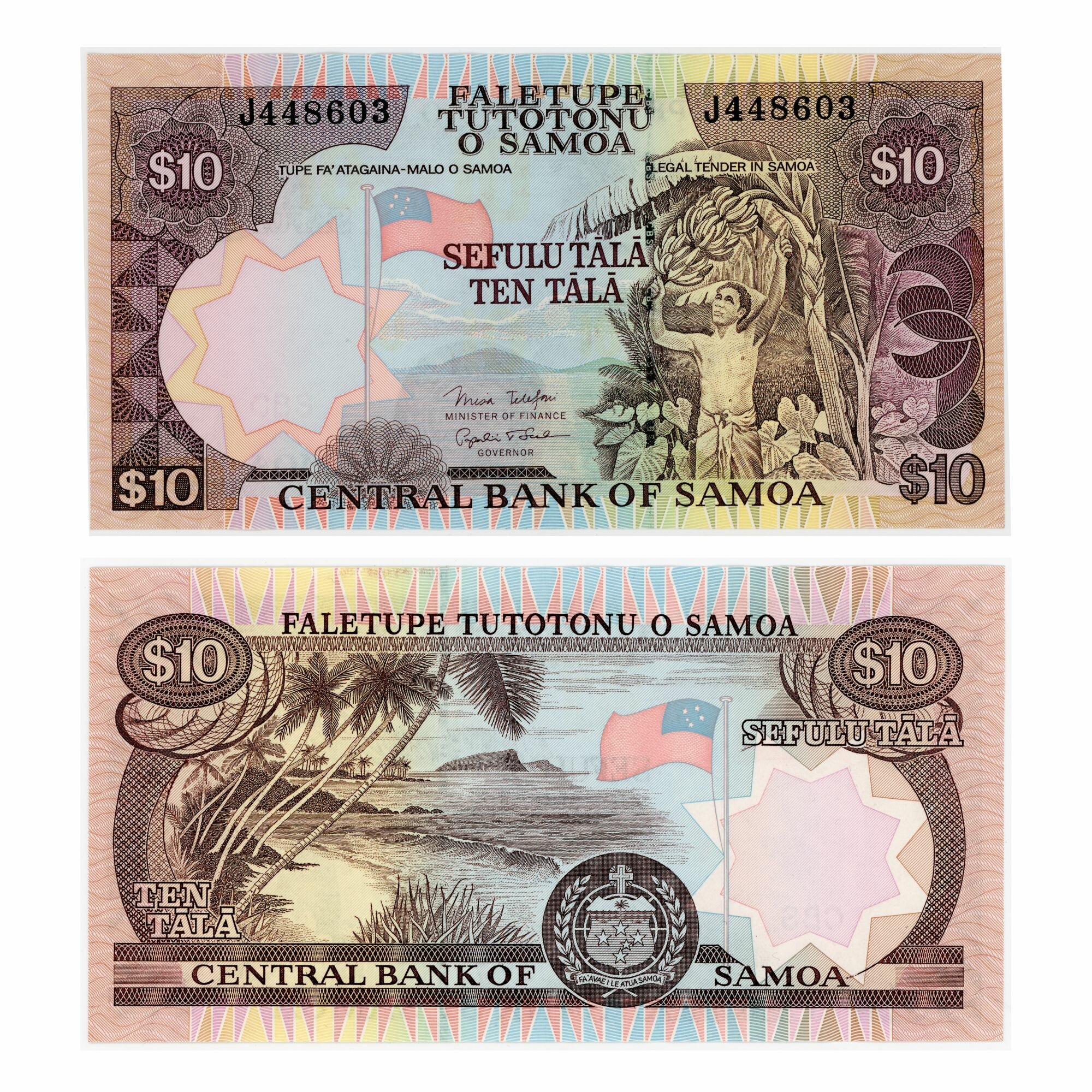 Банкнота Самоа 10 тала 2002 год Uncirculated (UNC) Pick 34