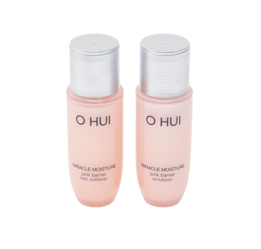 Тонер и эмульсия интенсивно увлажняющие O HUI Miracle Moisture Pink Barrier Skin Softener/Emulsion 20ml+20ml