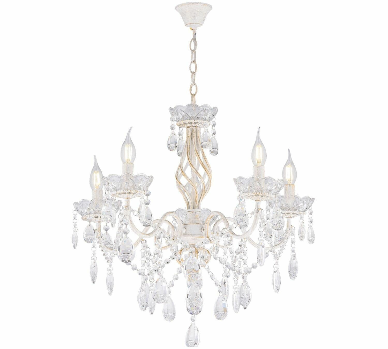 Люстра подвесная в классическом стиле с сменными лампочками Свет Столицы N2313-5 WG, цоколь E14