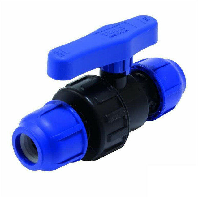 Кран шаровый ПНД TEBO 32х32мм, арматура, соединение 32 мм, совместим с ПНД трубами