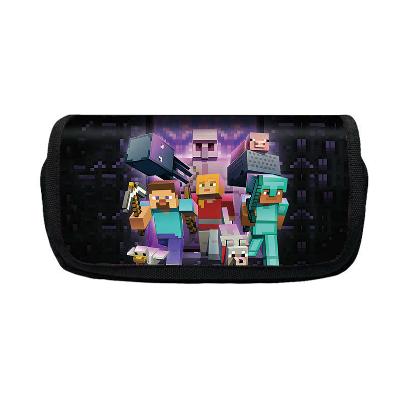 Пенал "Майнкрафт" двухслойный, для начальной школы и детского сада