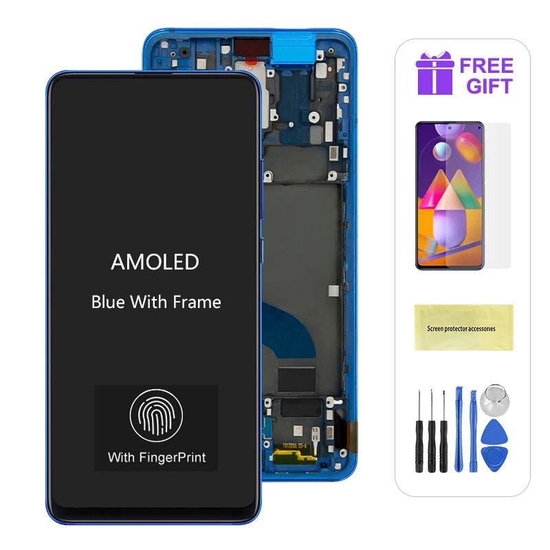 6,39-дюймовый AMOLED-дисплей Для Xiaomi Mi 9T Mi9T Pro Redmi K20/K20 Pro - AMOLED Blue Frame