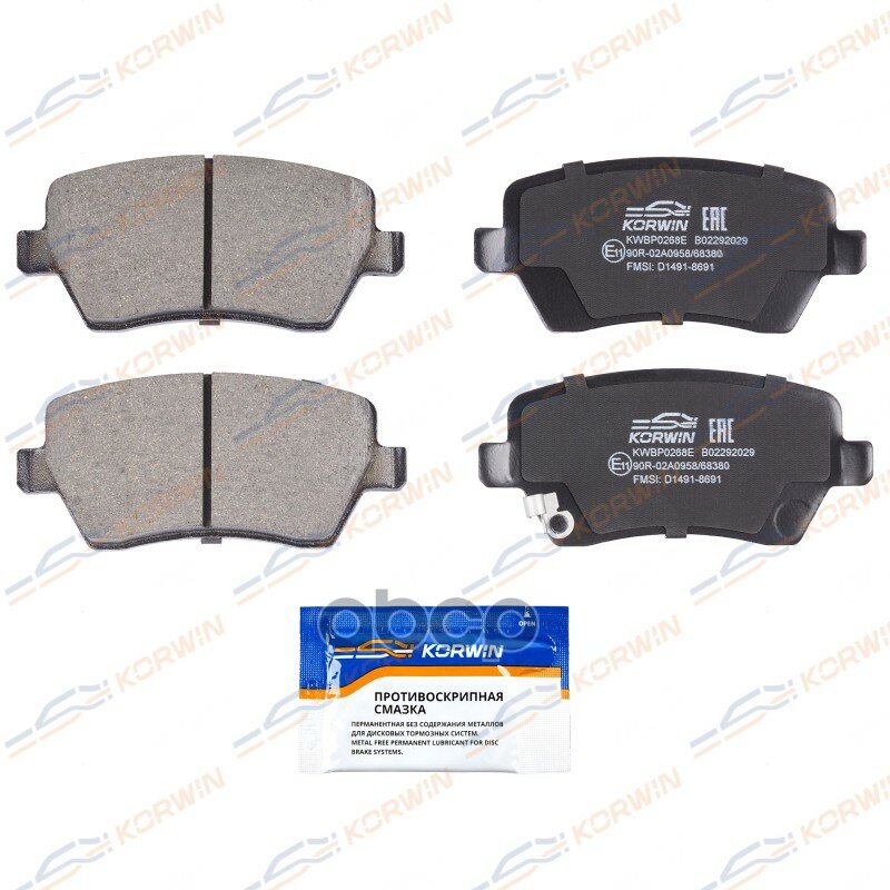 Колодки тормозные перед. ECOLine. Nissan Note E12 12-/Micra 10-/Suzuki Swift 05- KORWIN арт. KWBP0268E