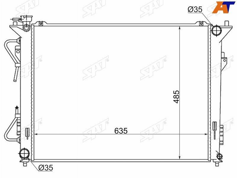 . SAT Радиатор охлаждения двигателя для Hyundai Sonata 04-14 , Kia Optima 10-16 , Hyundai Grandeur 11-16 , i40 11-17 , Kia Magentis