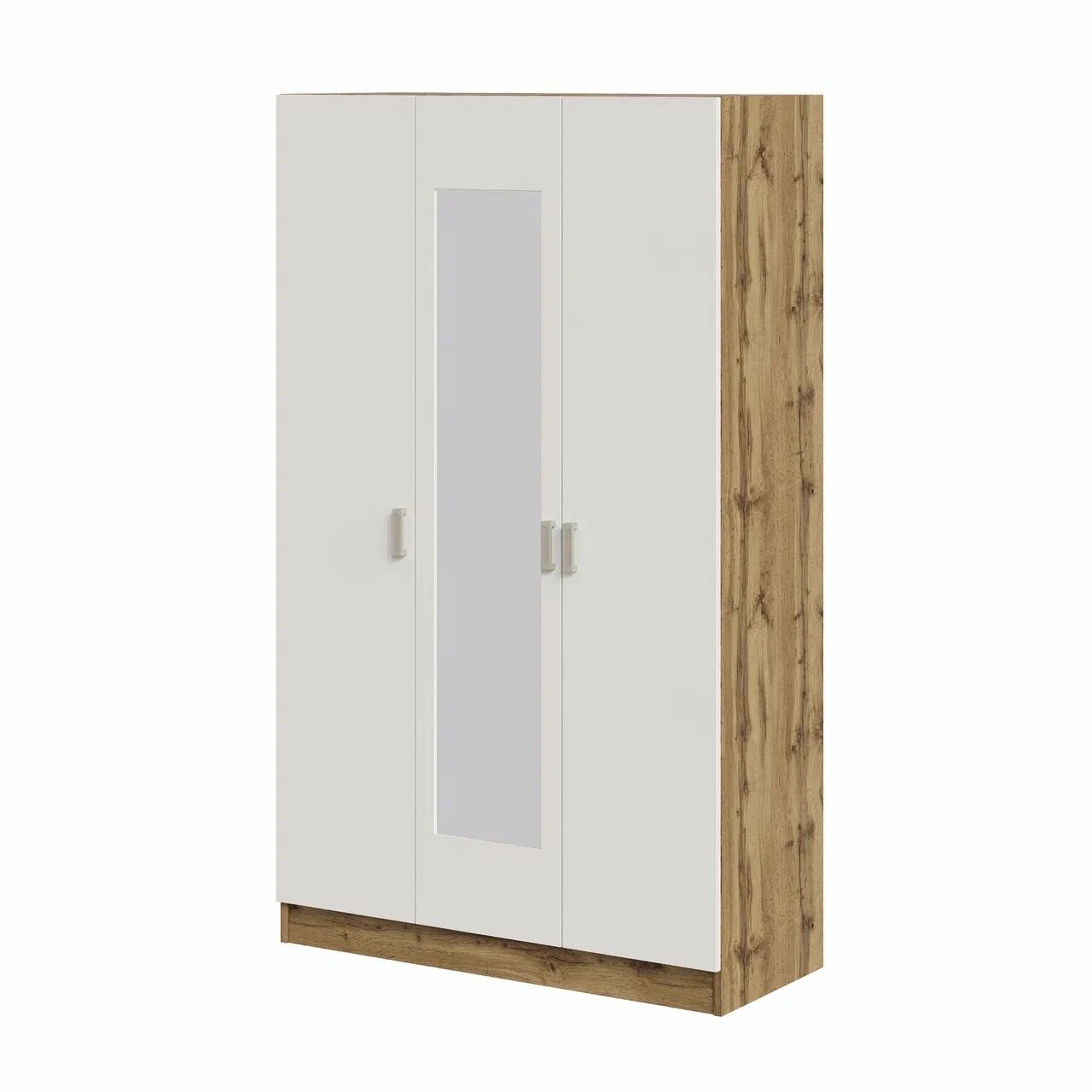 Спальня бася ШК-553 (шкаф 3-х створчатый) (1200х2020х526) Дуб Вотан/Белый (Rikko)