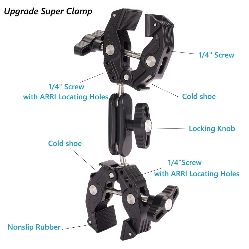 Upgrade Super Clamp, черный, 1/4" винт, ARRI, холодный башмак