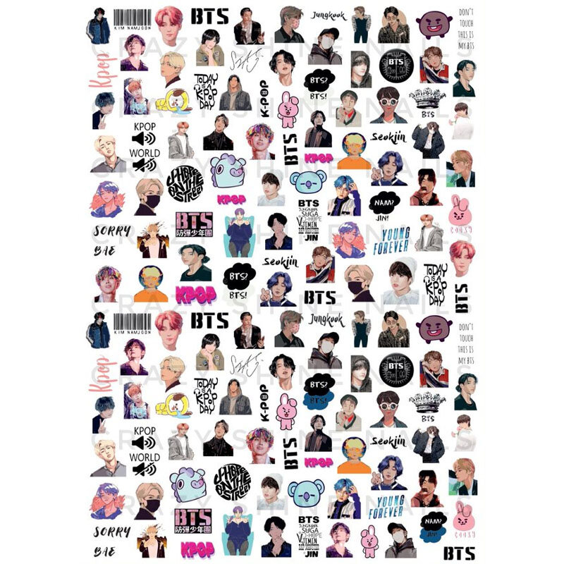 Слайдер-дизайн Crazy Shine Nails №2114 K-pop