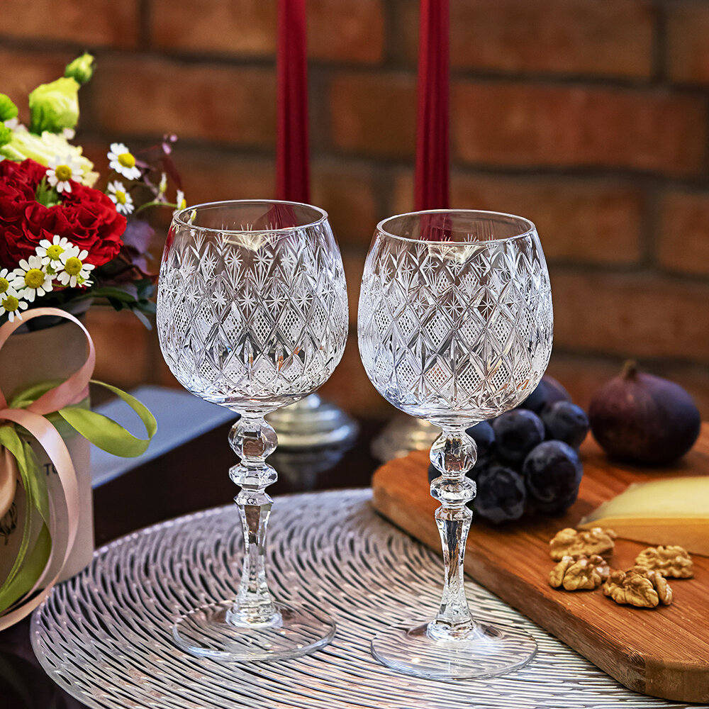 Хрустальные бокалы для вина, 300 мл, набор фужеров 6 шт, Неман 7565 900/103