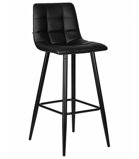 Стул барный DOBRIN NICOLE LML-8078 (черные матовые ножки, черная экокожа)