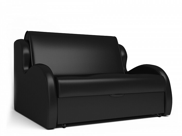 Прямой диван Алан черный, аккордеон, 160х102х96 см, с ящиком для белья