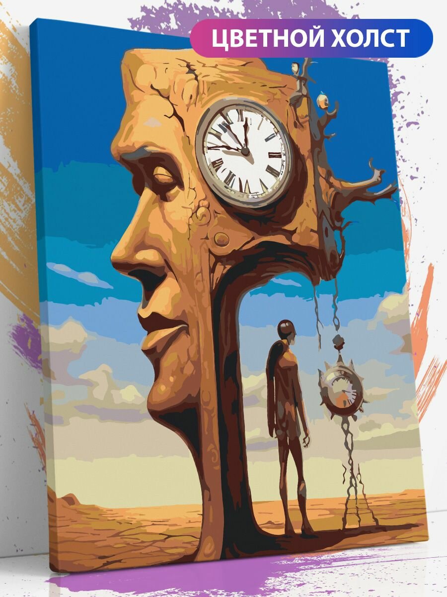 Картина по номерам на холсте с подрамником, "Часы. Абстракция", 40х50 см