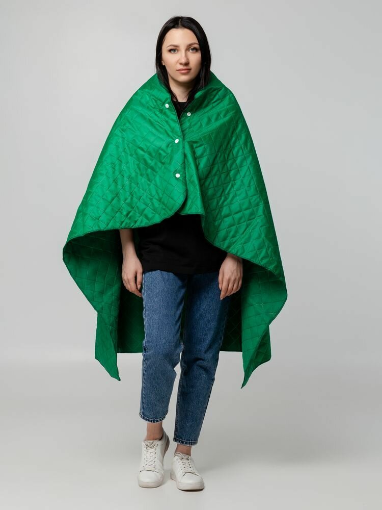 Плед-пончо для пикника SnapCoat, зеленый, размер 100х140 см подарок мужчине парню папе девушке женщине маме подруге