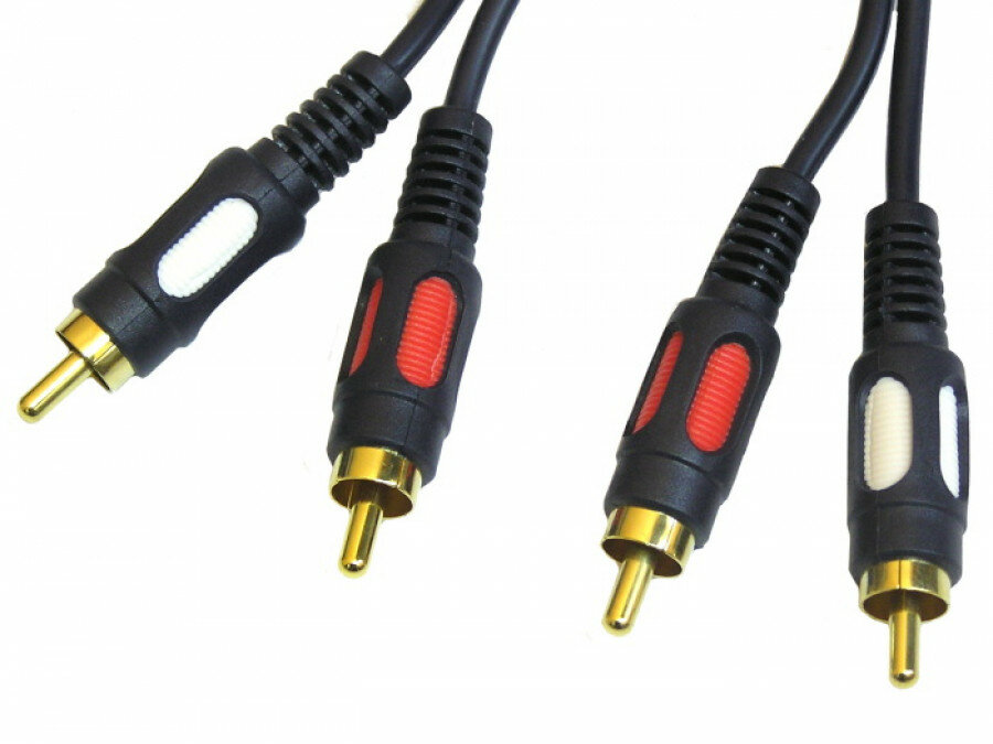 Кабель 3.5мм стерео - 2x RCA "позолоченный" 4.0x8.0мм 10.0м