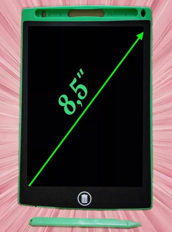 Планшет детский для рисования 8,5" зеленого цвета