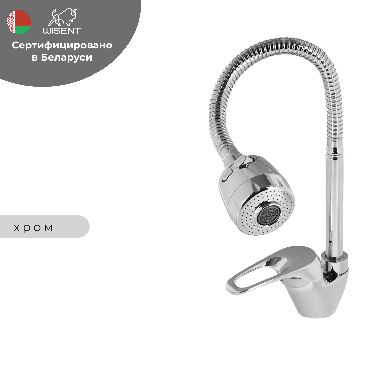 Смеситель для кухни с гибким изливом WISENT WP53213