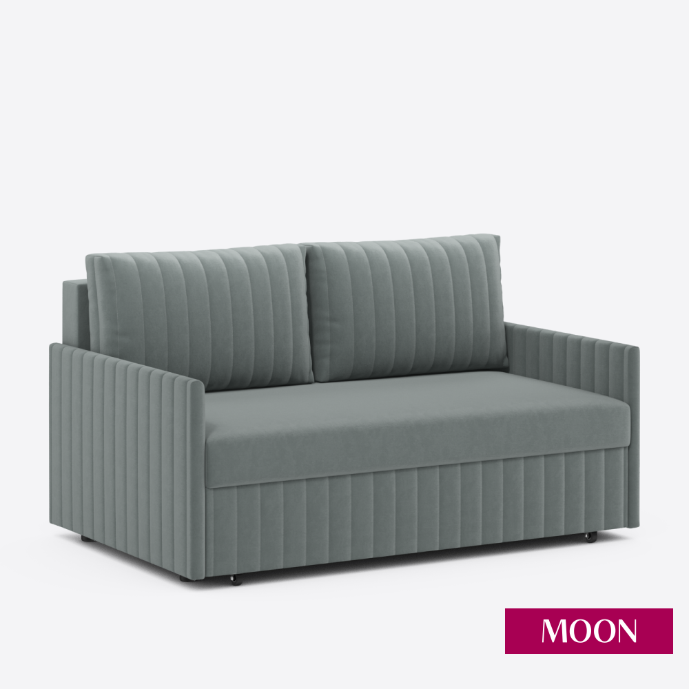 Диван-кровать прямой, раскладной форвард MOON FAMILY 191, серый, 151х101х88 Эксклюзивная пена UniqFoam.