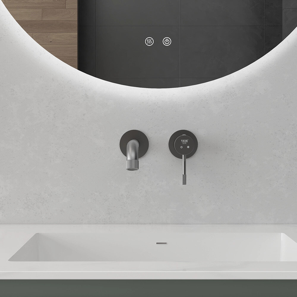 Встроенный смеситель для раковины из латуни Vieir V403513-G графит