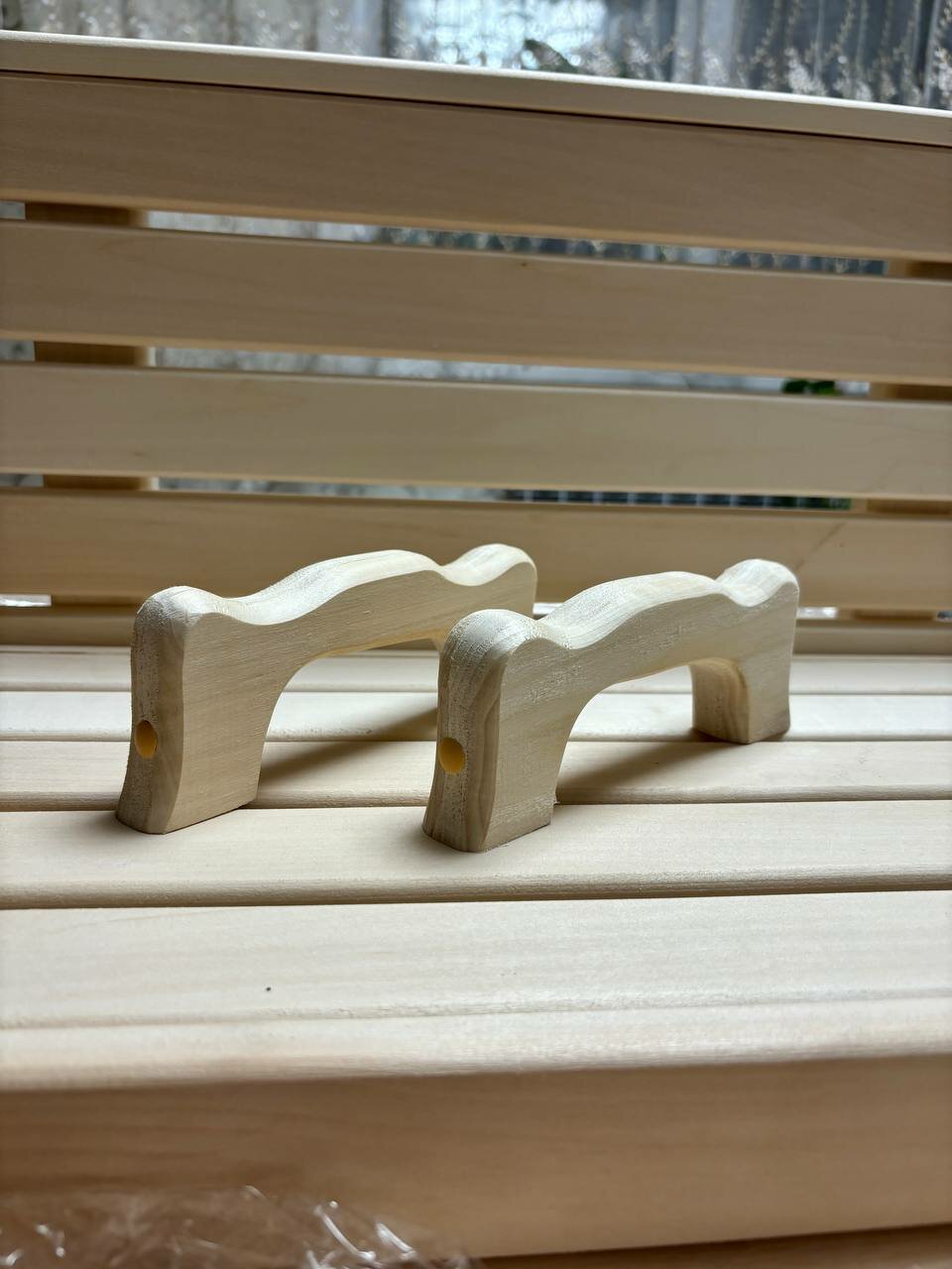 Ручки для бани Руслан Хаертдинов "Пивная", дерево, липа, 2 шт.