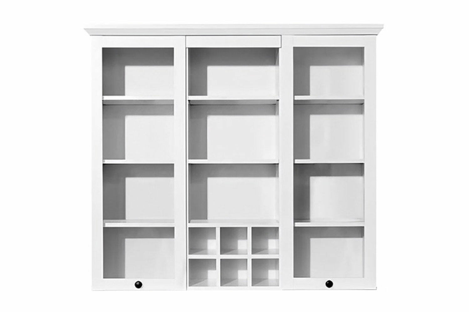 Шкаф верхний Hoff Brandon, 119х106х36 см, напольный, лмдф/стекло, цвет белый