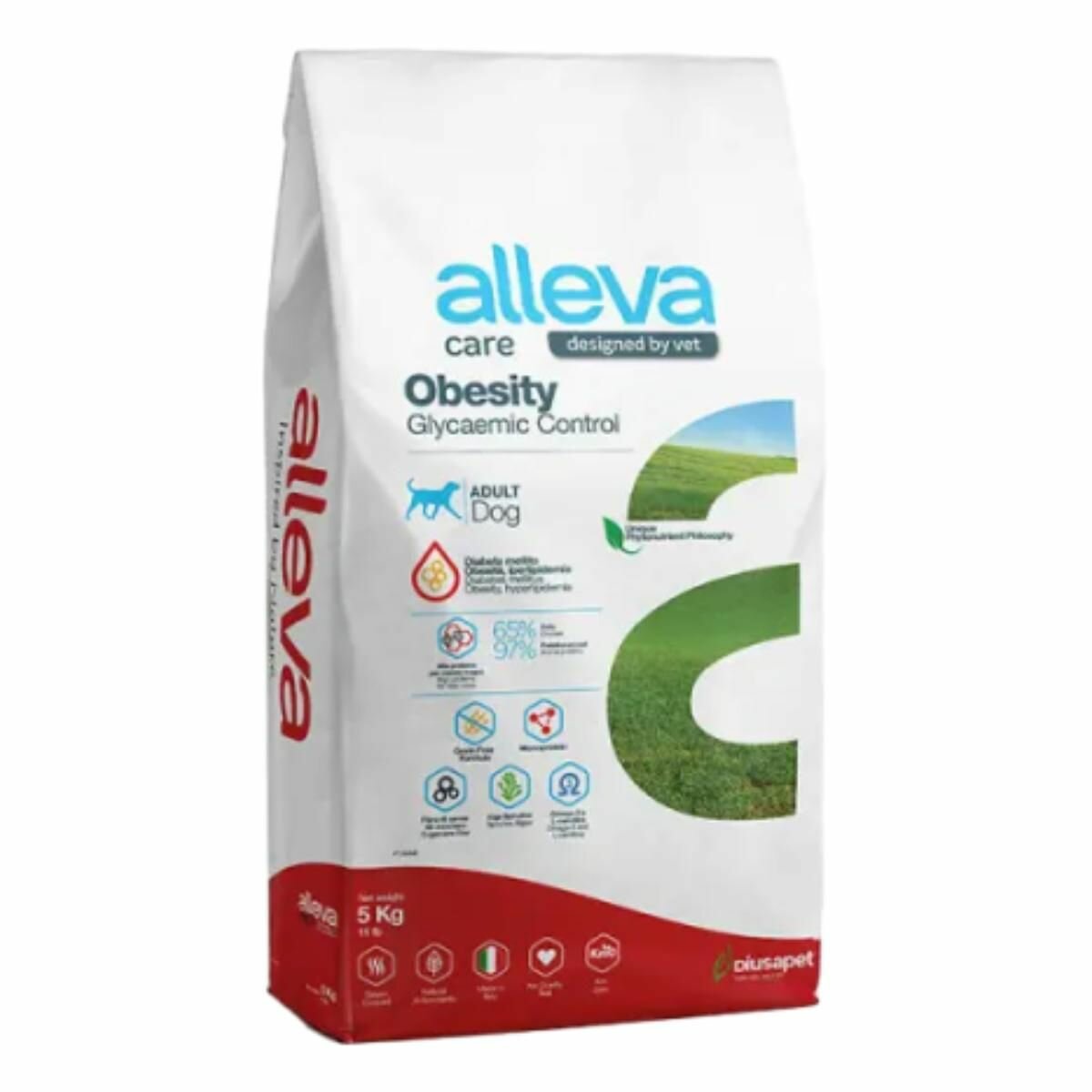 Alleva Care Dog Adult Obesity Glycaemic Control сухой диетический корм для взрослых собак контроль потребления глюкозы - 5 кг