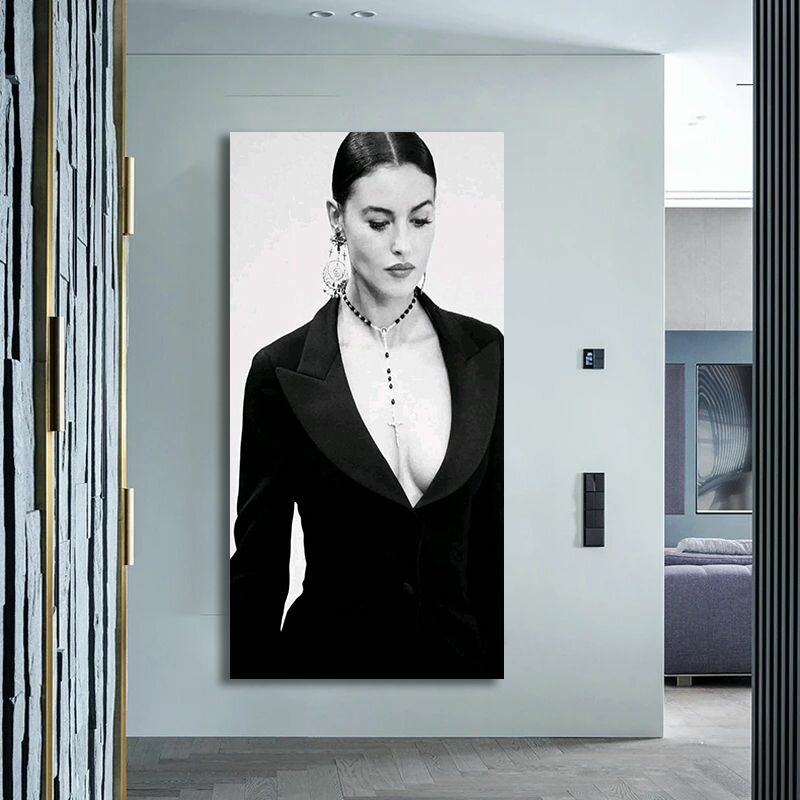 Картина "Девушка", Моника Беллуччи, поп-арт, 40x80 см, на подрамнике