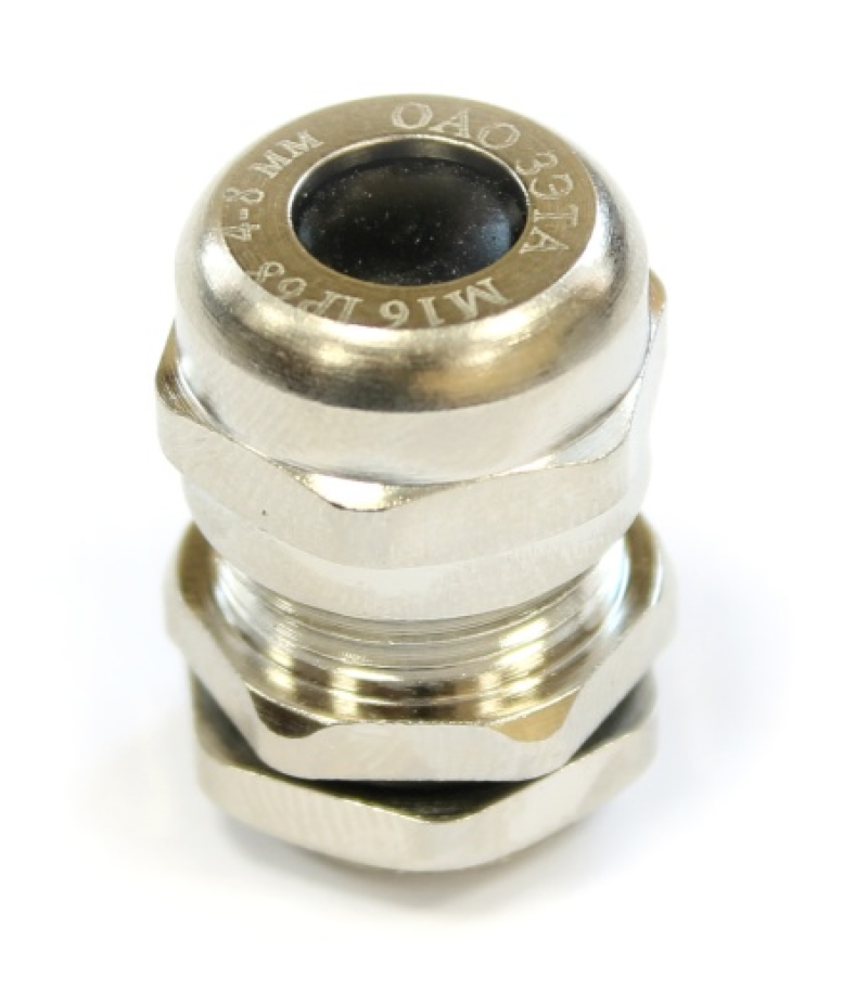 Кабельный ввод Гофроматик с никелированным покрытием, латунный УТ1.5, M20×1.5, 10-14мм, IP68 / электрика