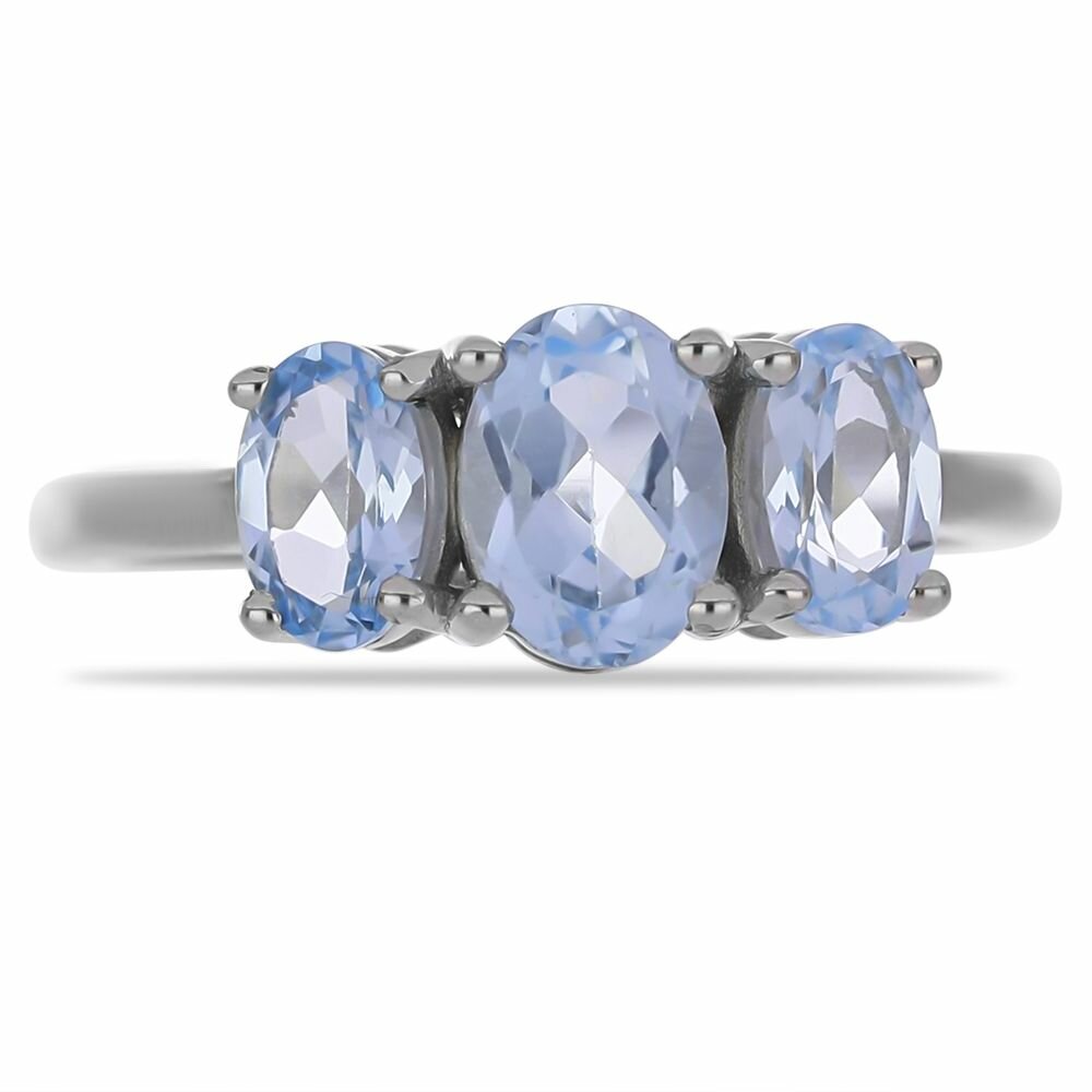 Кольцо, серебро, 925 проба, родирование, топаз