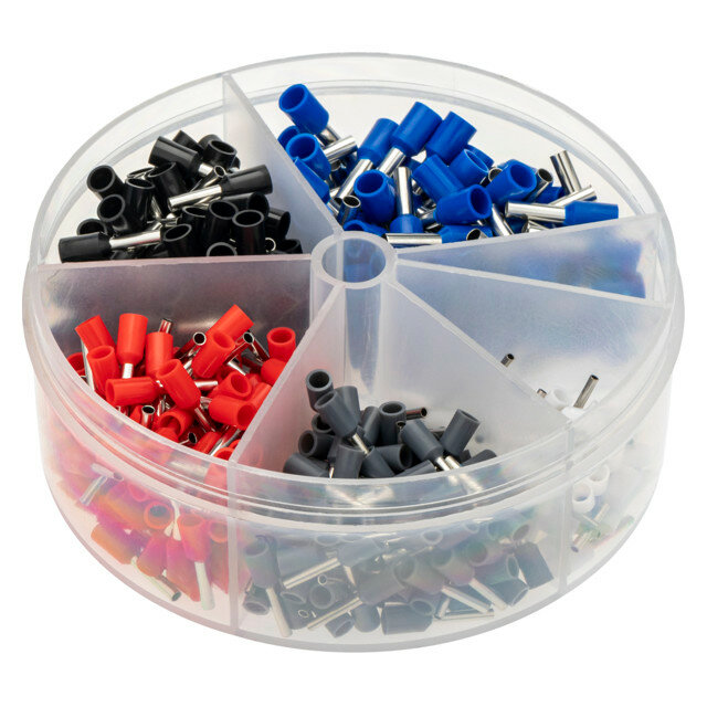 DUWI набор наконечников-гильз одинарных с изолированным фланцем под опрессовку 450 шт