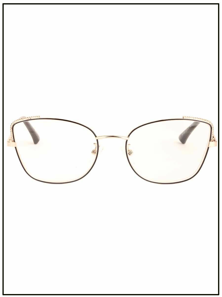 Готовые очки для чтения черные с диоптриями +1.00 футляр, форма овальная, металлические, женские