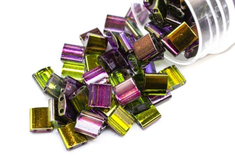 Бисер японский MIYUKI TILA #4571 магическая орхидея, прозрачный, 5 грамм