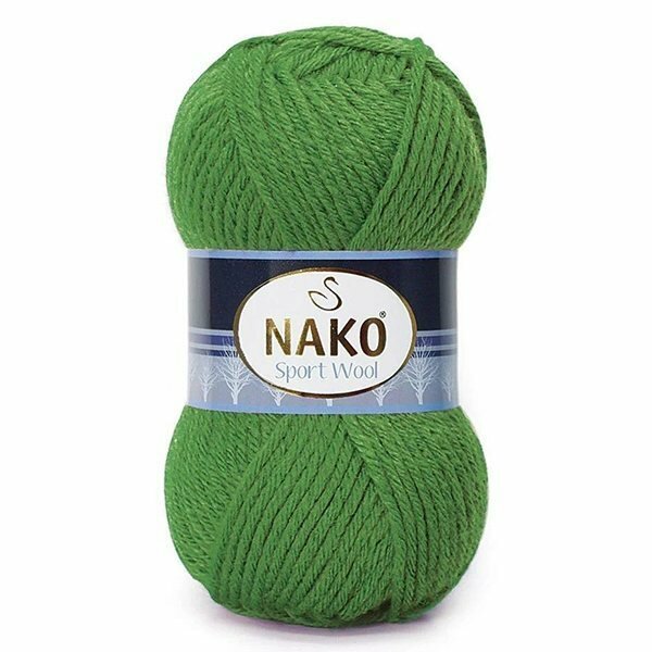 Пряжа Nako SPORT WOOL 6574 зелень (5 мотков)