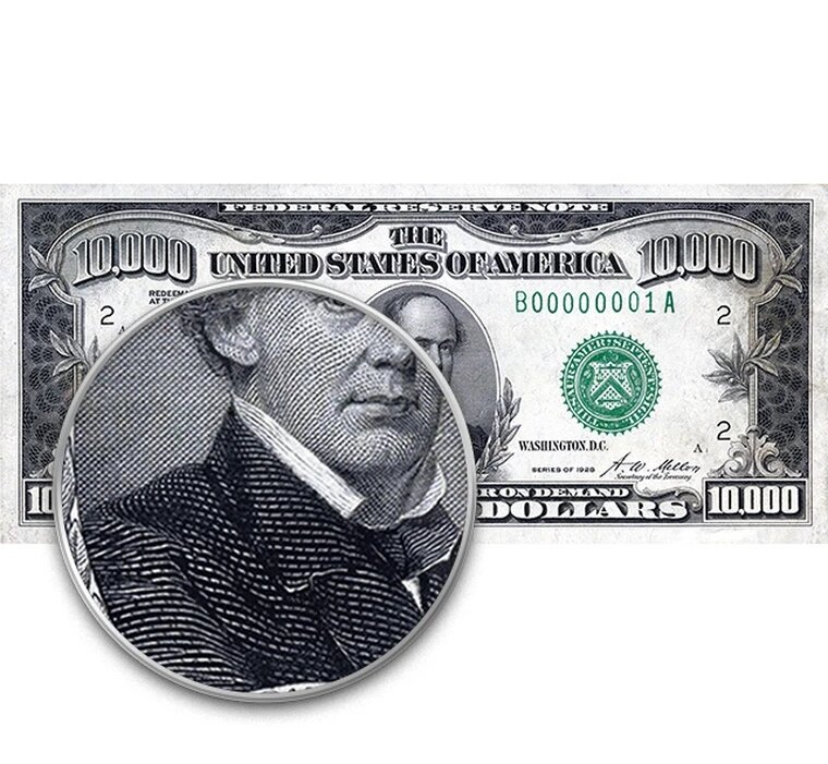10000 долларов 1928 США, качественная сувенирная копия, банкноты и купюры редкие коллекционные