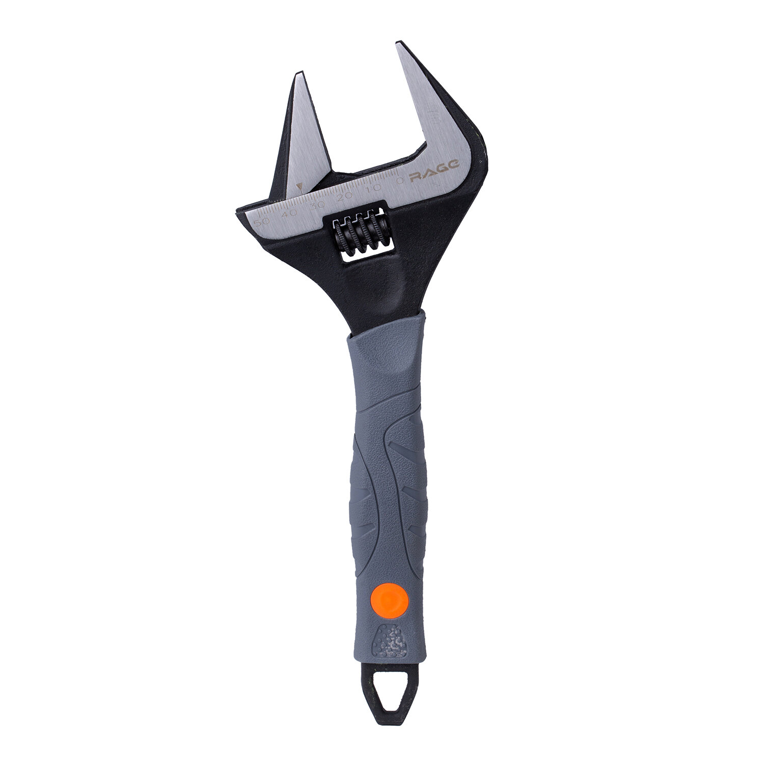 Ключ разводной RAGE с тонкими губками, широкий зев, раскрытие до 50 мм, длина 250 мм