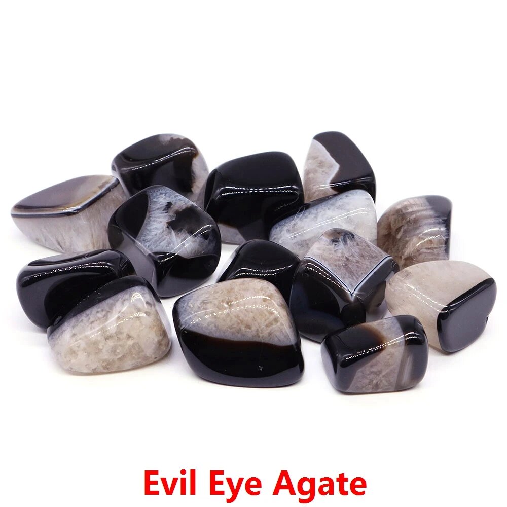 Натуральные полированные камни гранат для Рейки 1 pc, Evil Eye Agate